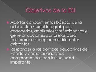 Educación sexual integral (esi) | PPTX