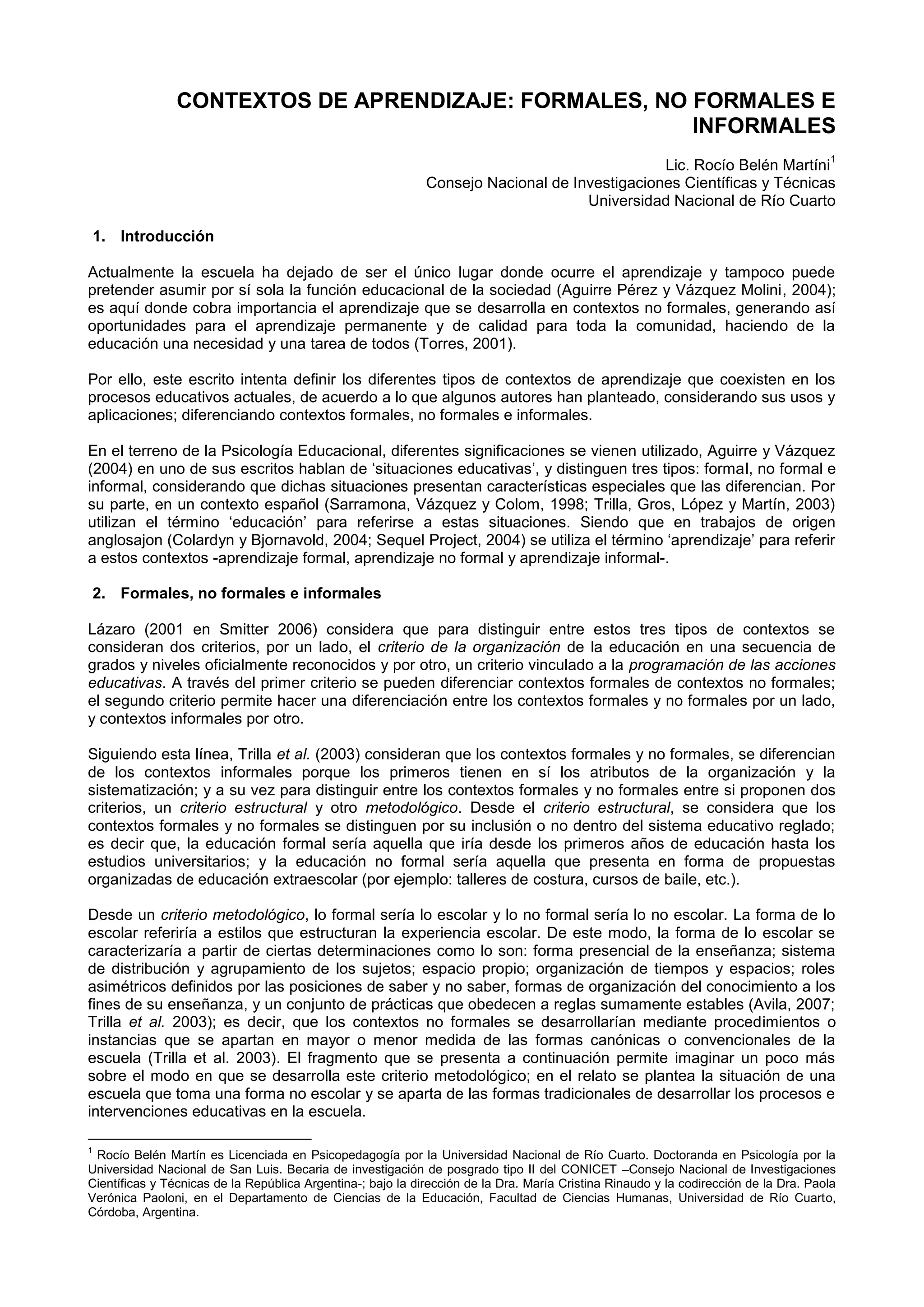Educacion informal | PDF