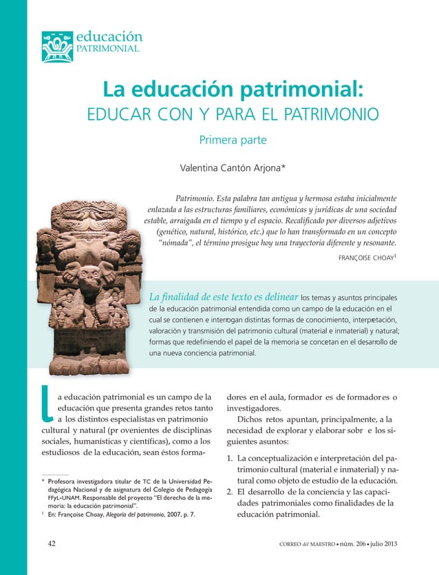 Educación patrimonial. Educar con y para el patrimonio 1a parte | PDF
