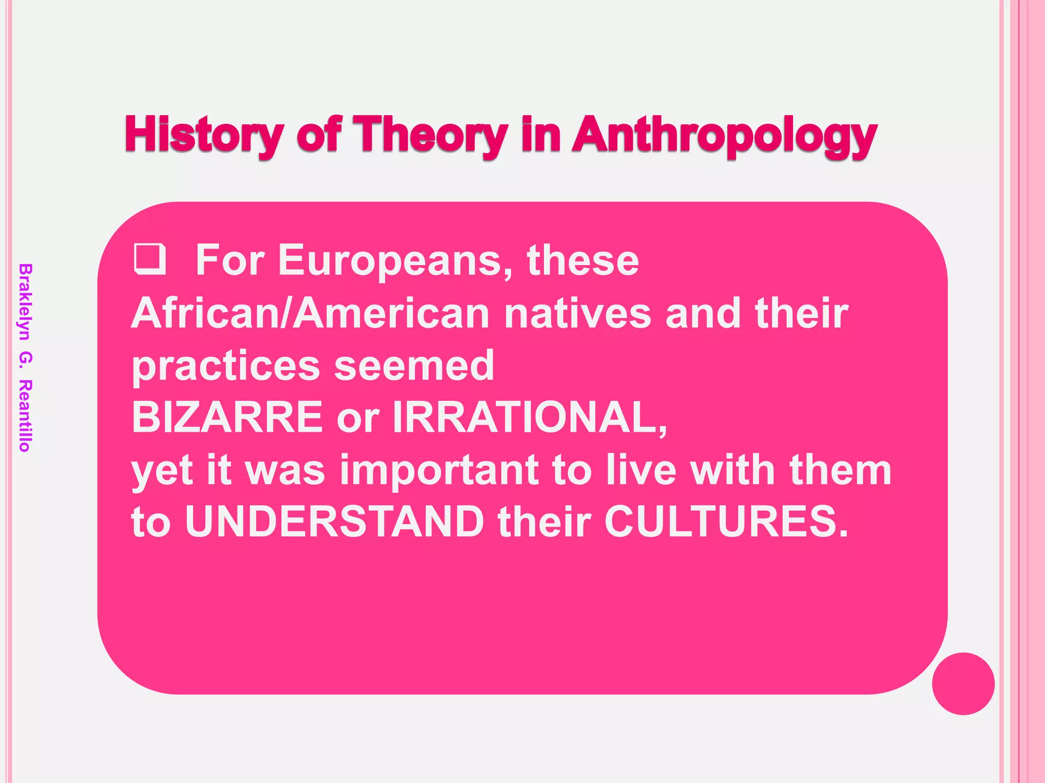 Anthropological Theories and Theoretical Orientations | PPTX