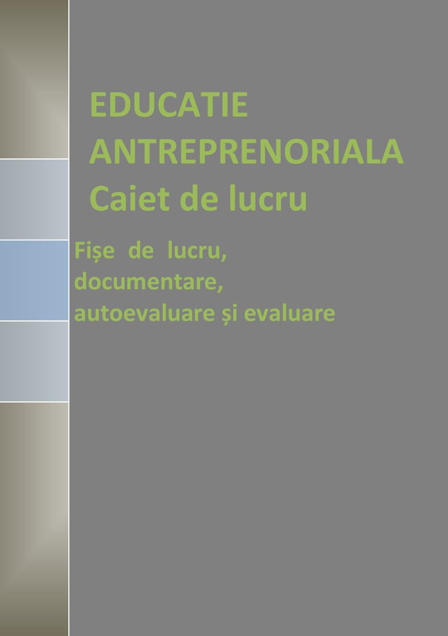 Educatie antreprenoriala caiet de_lucru | PDF