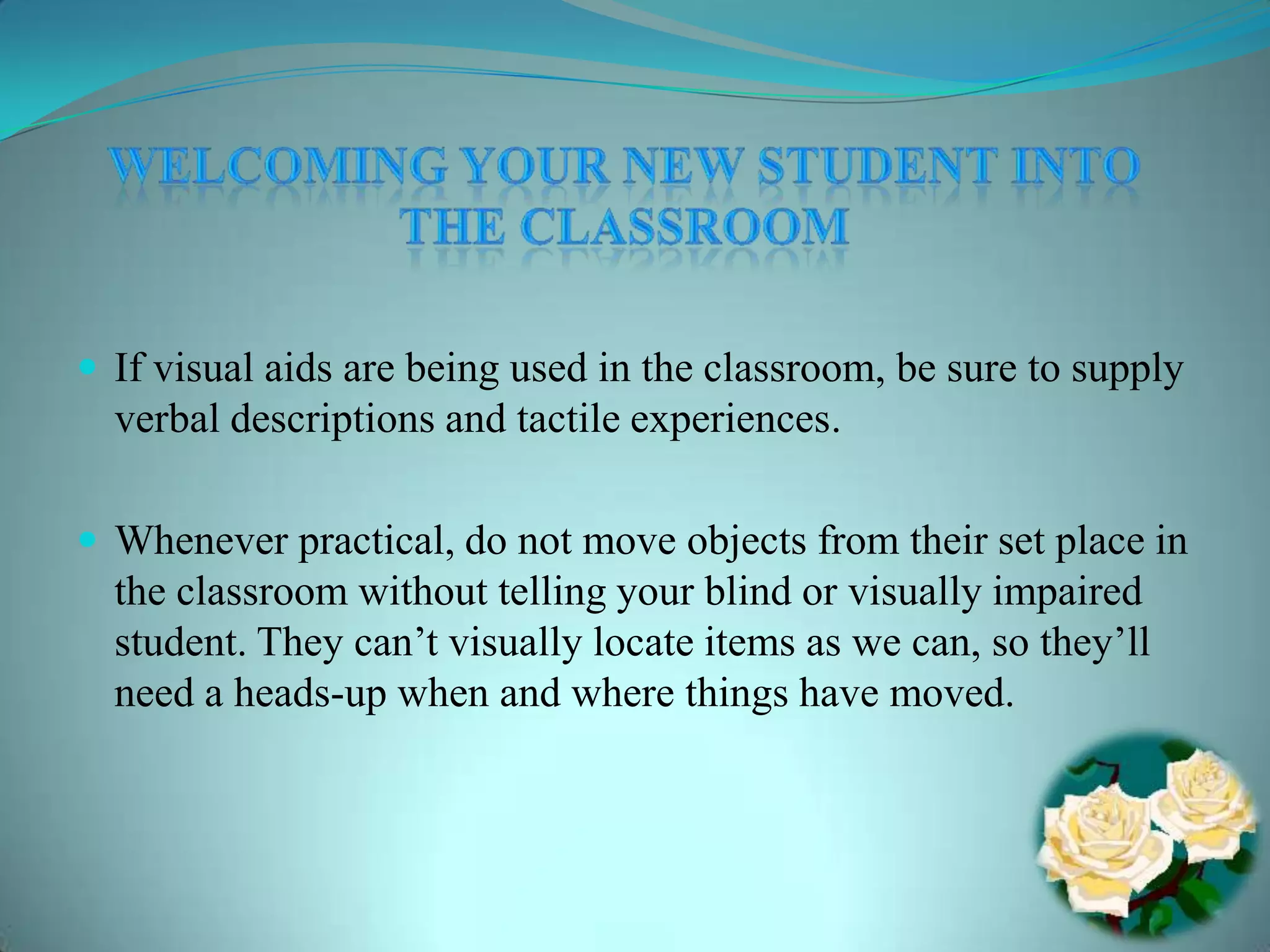 Educating blind and visually impaired students | PPTX