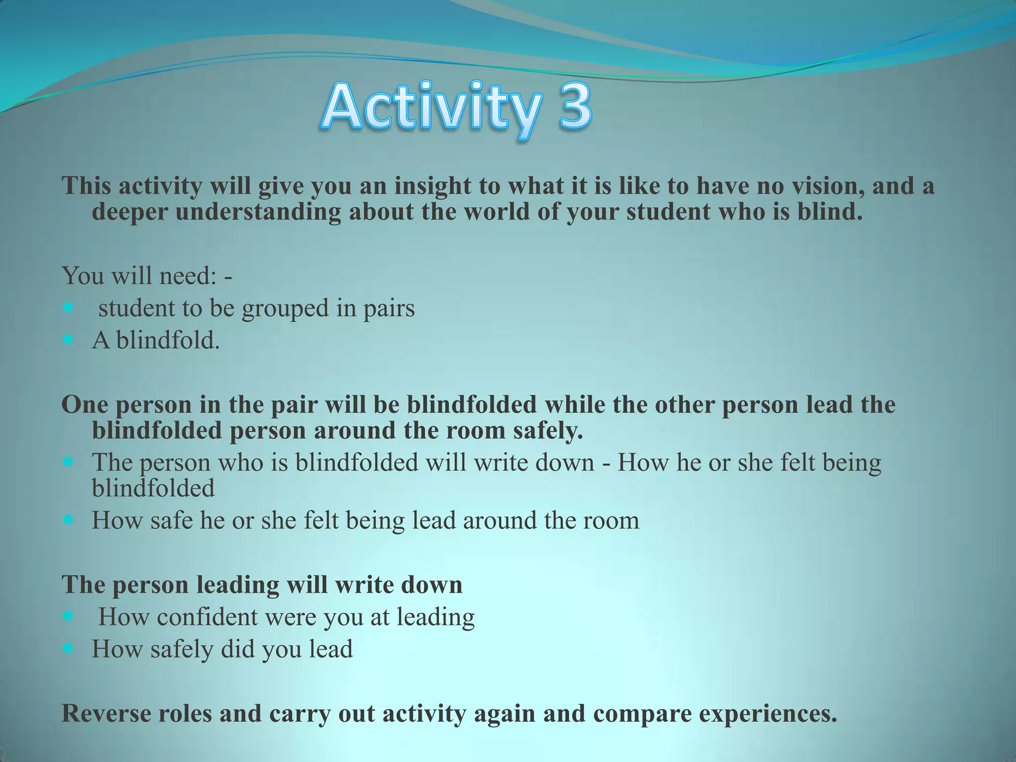 Educating blind and visually impaired students | PPTX