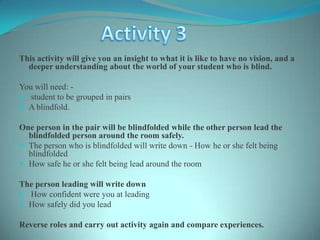 Educating blind and visually impaired students | PPTX