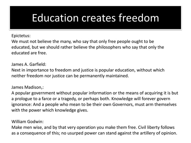 EDUCATION and FREEDOM | PPTX