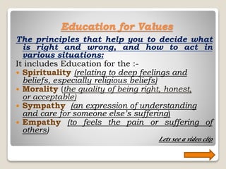 Education- values and creativity | PPT