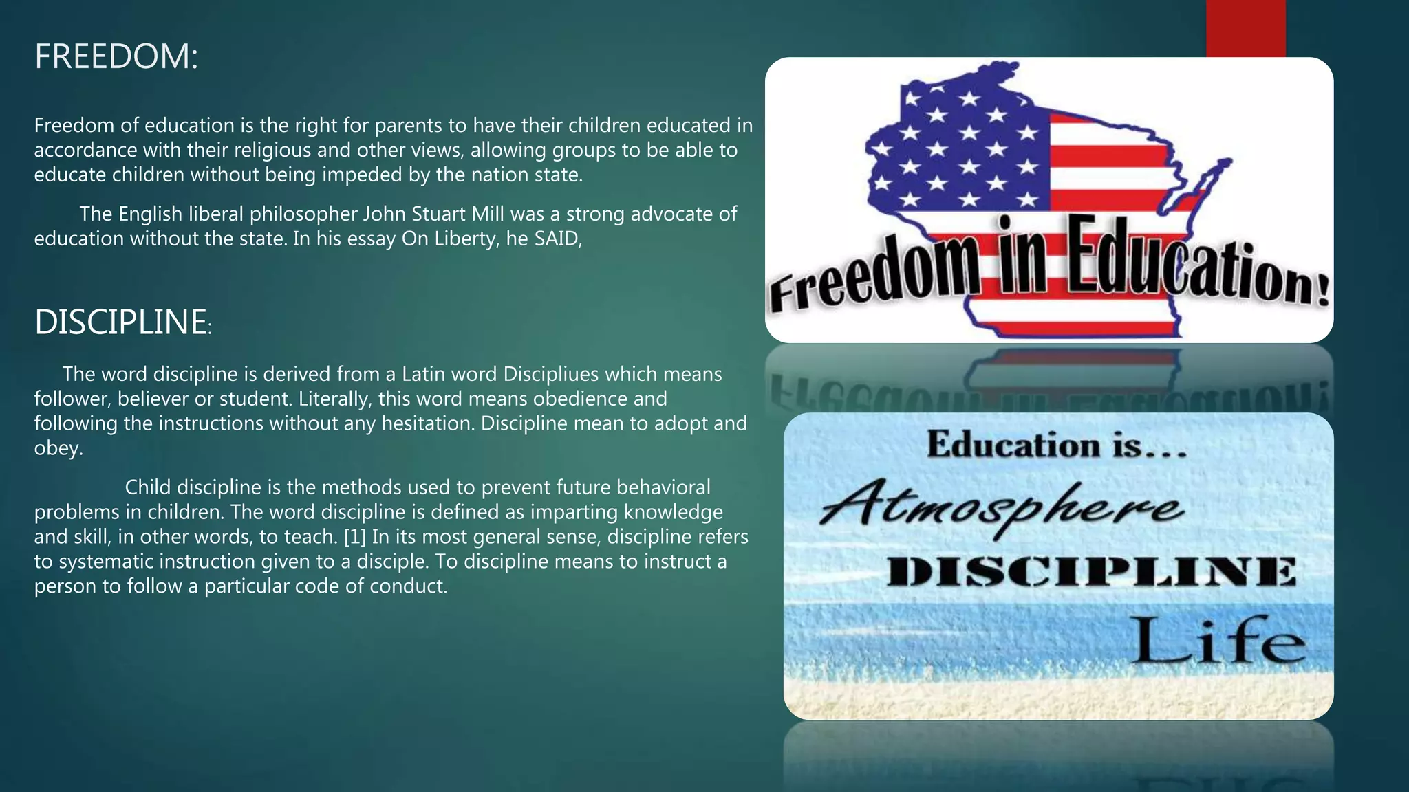 freedom and discipline in education | PPTX