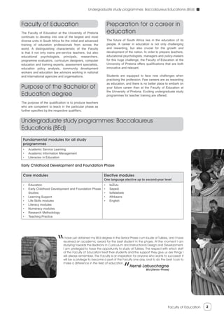 Faculty of Education - 2014 Undergraduate Brochure | PDF