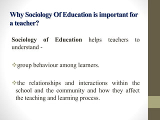 Educational Sociology and Sociology of Education | PPTX