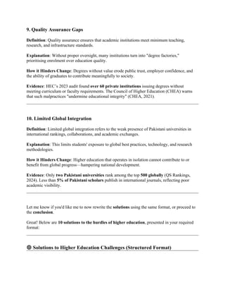 Education System Of Pakistan Hurdles And Way Forward Docx