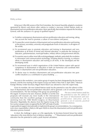 A developmental approach to education for disarmament. | PDF
