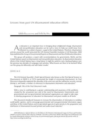 A developmental approach to education for disarmament. | PDF