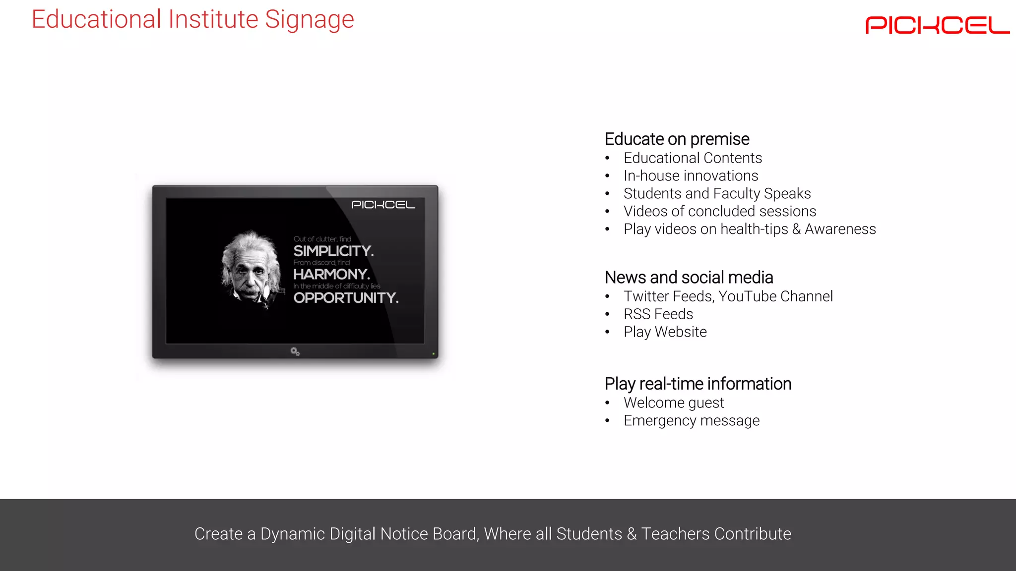 Education pickcel digital signage1 | PDF