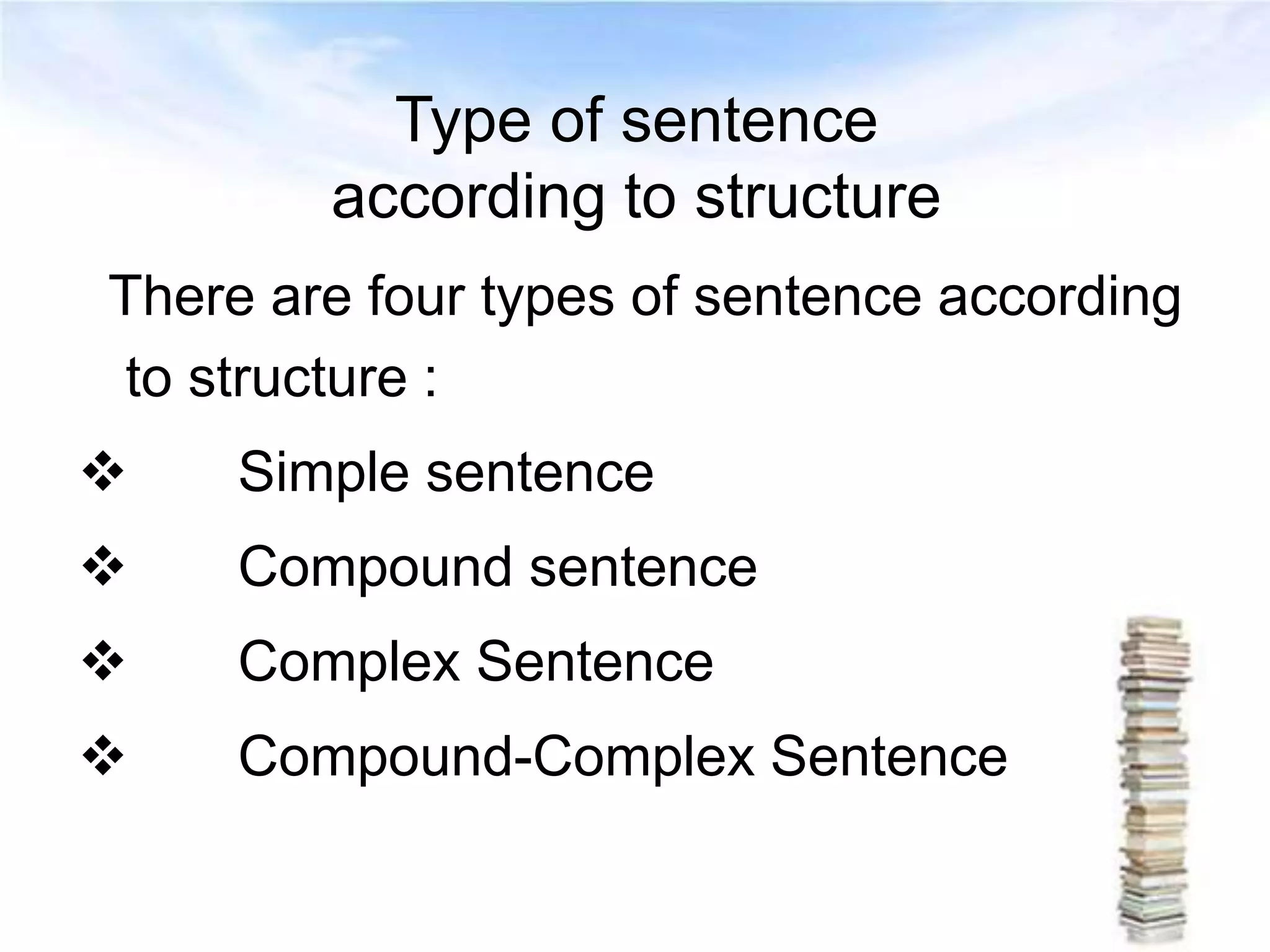 Sentence structure and it's types | PPT