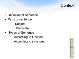 Sentence structure and it's types | PPT