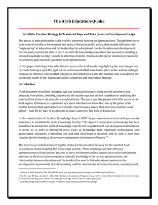 The Arab Education-Quake | PDF | Education