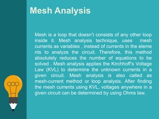 Mesh analysis and Nodal Analysis | PPTX