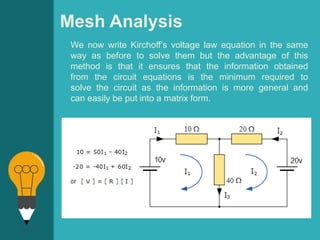 Mesh analysis and Nodal Analysis | PPTX