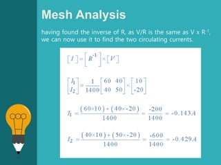 Mesh analysis and Nodal Analysis | PPTX
