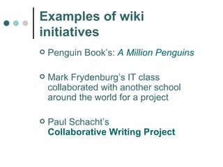 Educational Applications Of Wikis | PPT