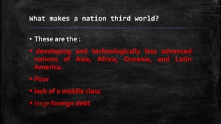 PLANNING AND DEVELOPMENT IN THE THIRD WORLD | PPTX