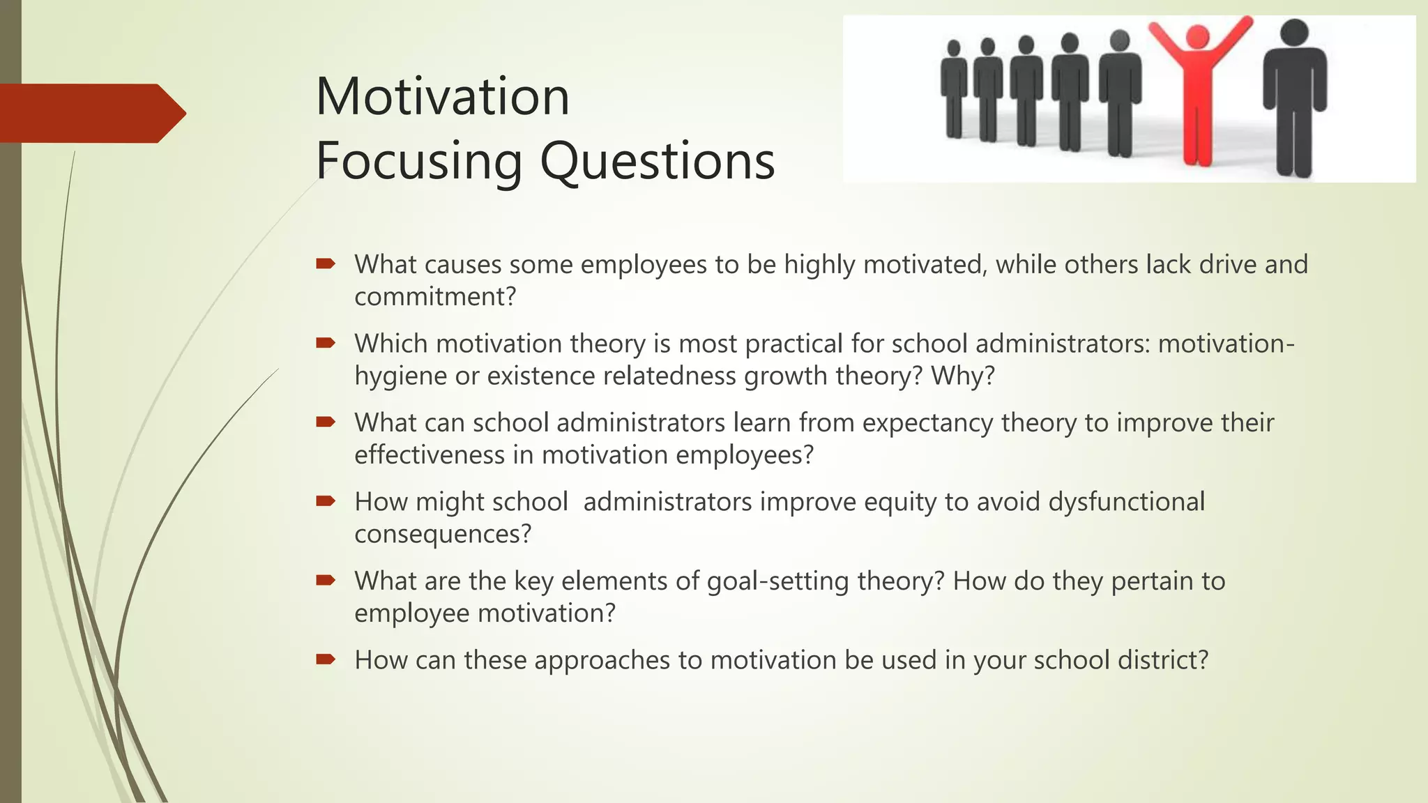 Educational administration, Motivation | PPTX