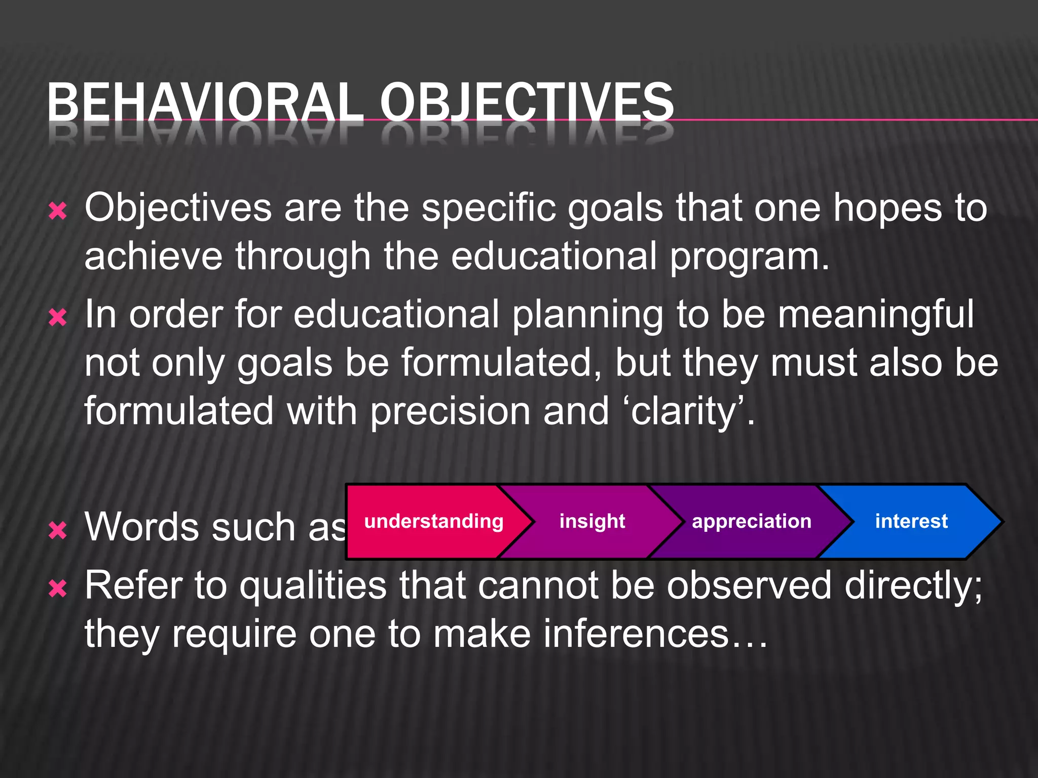 Educational Aims, Objectives and other Aspirations | PPTX