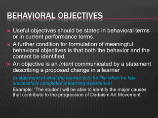 Educational Aims, Objectives and other Aspirations | PPTX