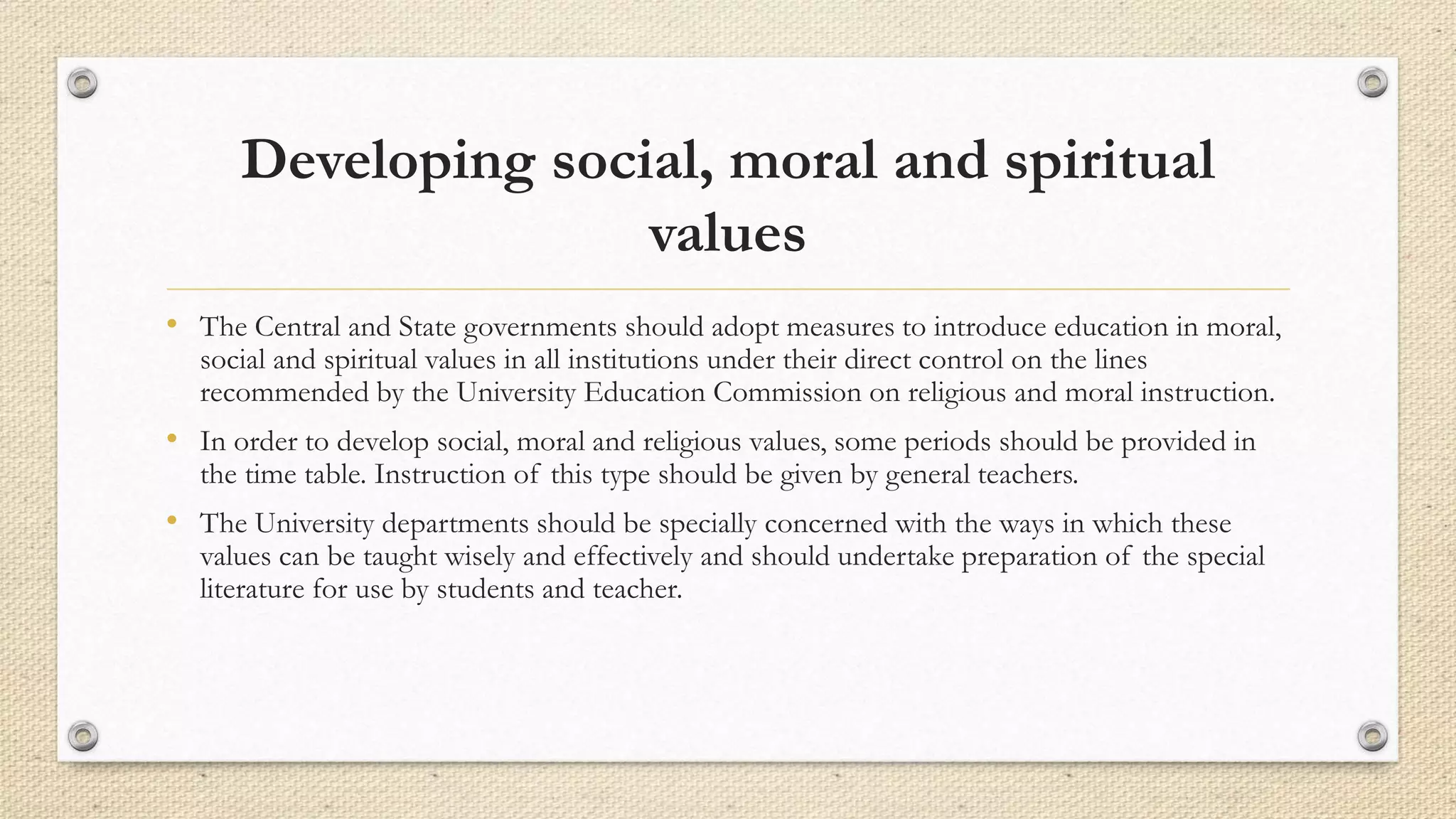 Educational aims of policy 1964 66 and 1986 | PPTX