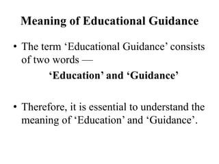 Educational and vocational guidance | PDF
