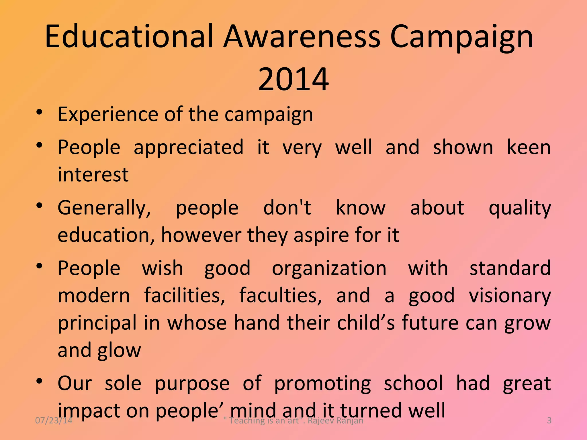 Educational Awareness Campaign | PPT