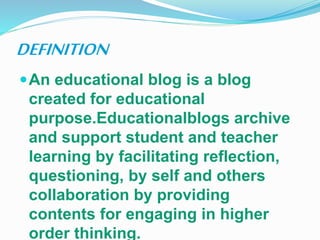 Educational blogs | PPTX