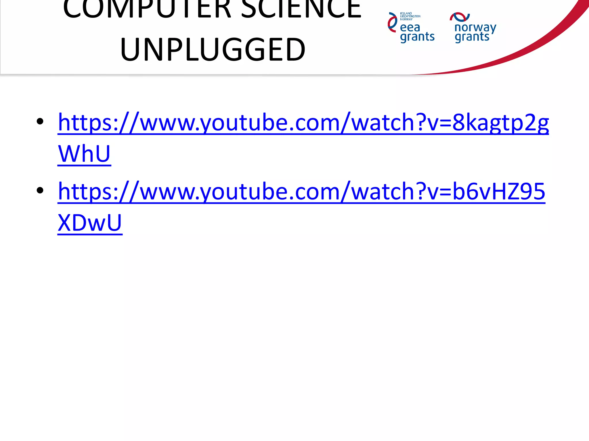 Educational computer game and computer science unplugged | PPTX