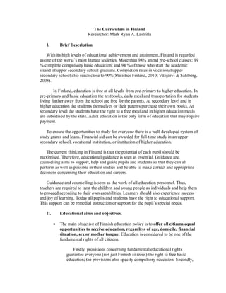 Educational Curriculum in Finland | PDF