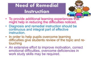 Educational Diagnosis - Diagnostic Test and Remedial Instruction | PPTX