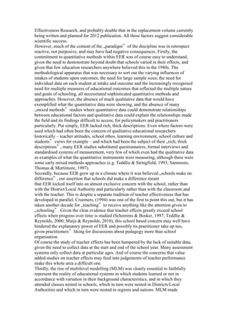 Educational effectiveness research | PDF