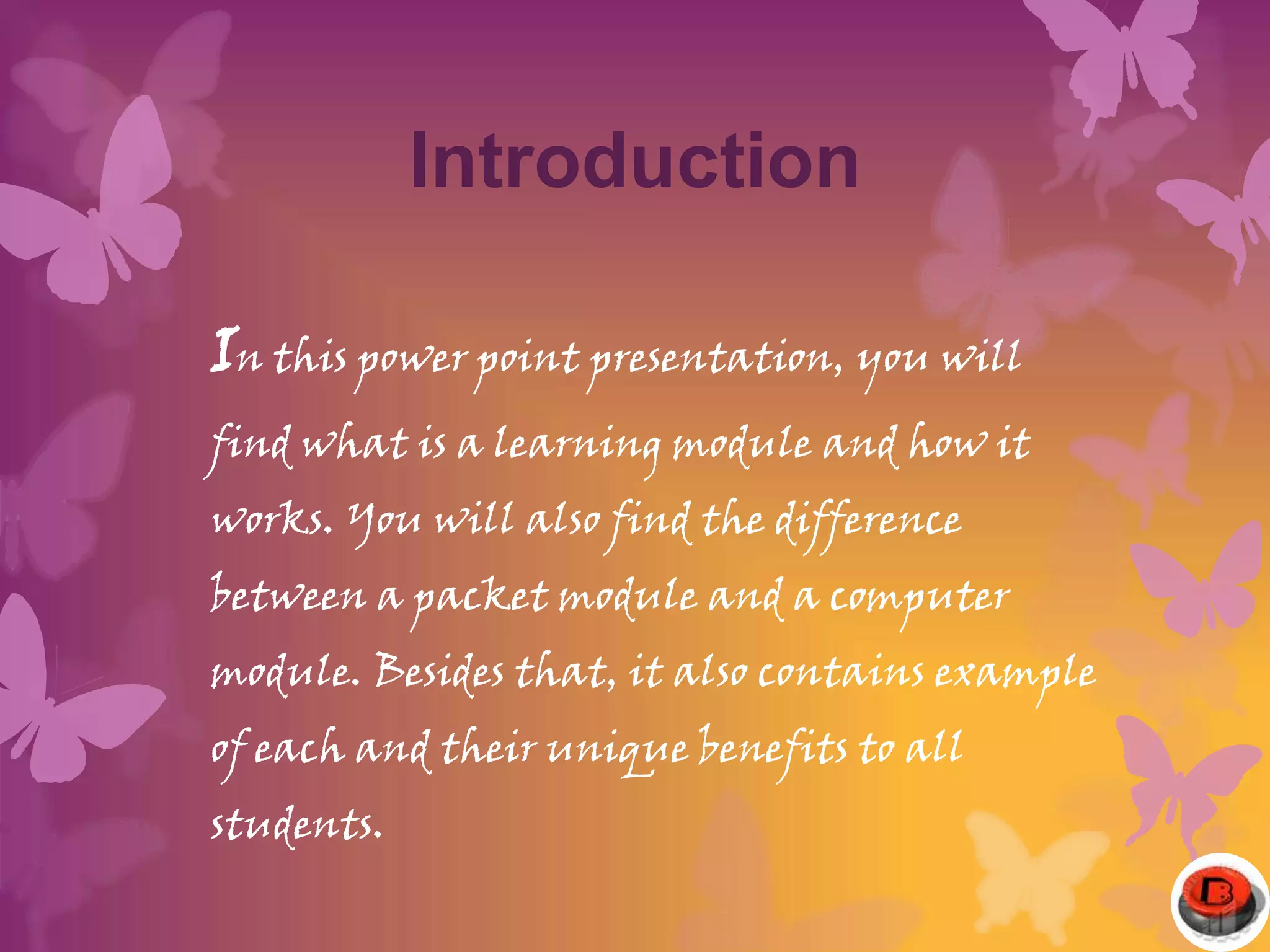 Educational english modules | PPT