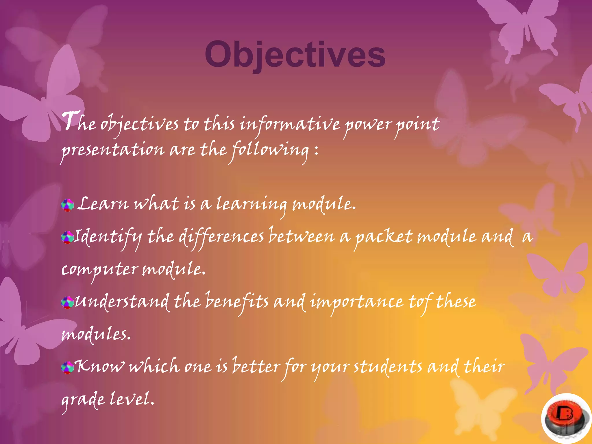 Educational english modules | PPT