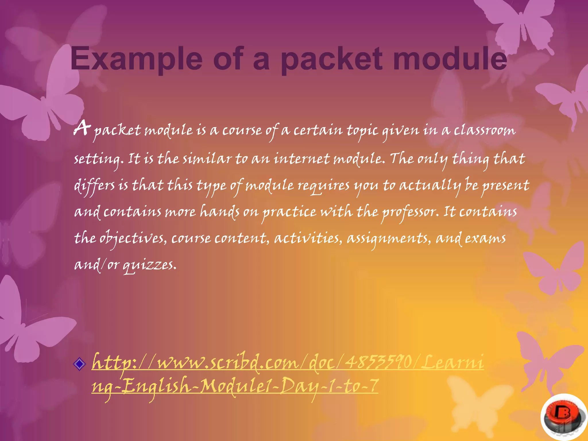 Educational english modules | PPT