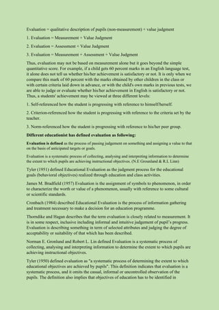Educational evaluation -a brief conceptual overview | PDF