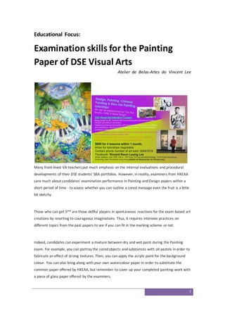 Educational focus: DSE VA exam skills - Painting Paper | PDF