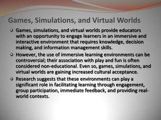 Educational games and simulations | PPTX