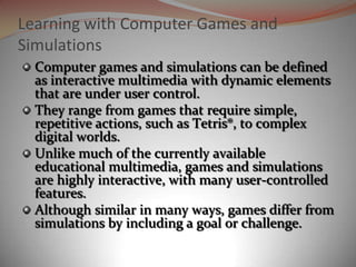 Educational games and simulations | PPTX