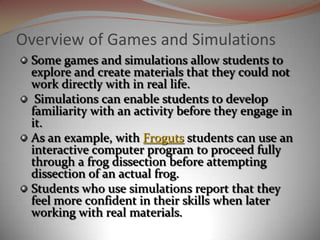 Educational games and simulations | PPTX