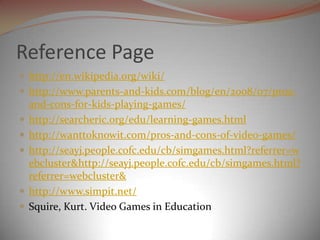Educational games and simulations | PPTX