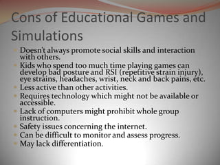 Educational games and simulations | PPTX
