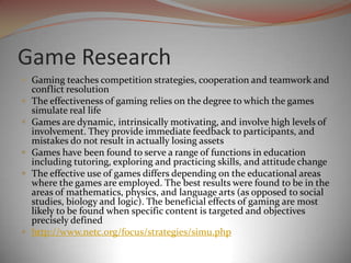 Educational games and simulations | PPTX