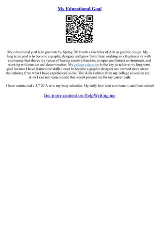 Educational Goals Essay | PDF