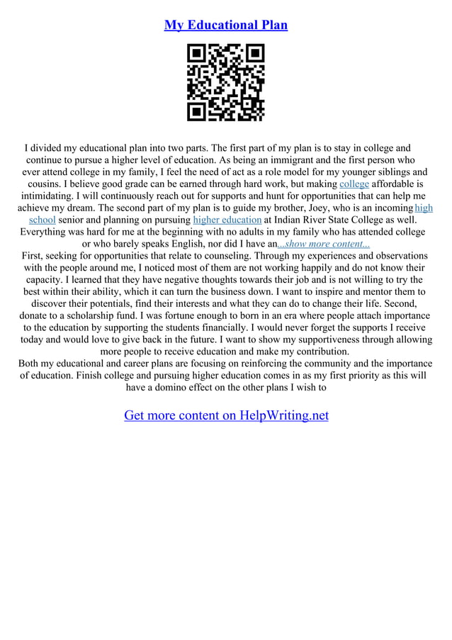 Educational Goals Essay | PDF