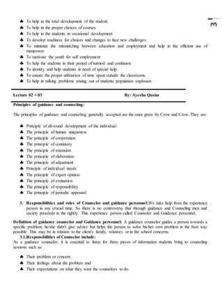 Educational guidance & counseling study material for mid term b.ed. 6th ...